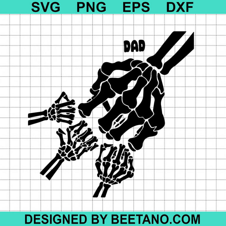 Skeleton Dad And Child Fist Bump SVG, Father And 3 Child SVG, Fist Bump ...