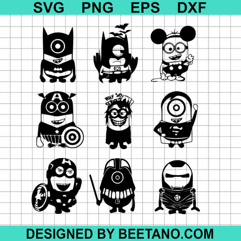 Superhero Minions Bundle SVG, Avenger Superheroes SVG, Marvel SVG ...