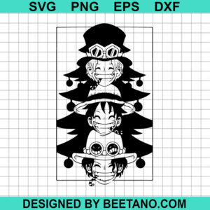 One Piece Luffy Christmas SVG, Luffy SVG, Ace SVG, Sabo SVG, Anime ...