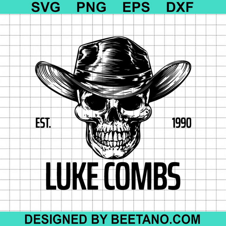 Luke Combs Skull SVG, Luke Combs Western Music SVG, Country Singer SVG