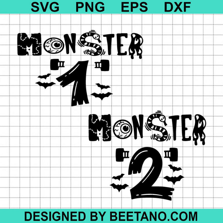 Monster 1 Monster 2 SVG, Halloween Monster SVG, Monster Inc SVG