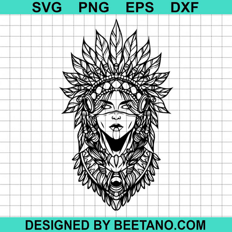 American Native Warrior SVG, American Native Woman SVG, Indian Woman SVG