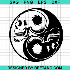 Yin Yang Skull SVG, Gothic Skull SVG, Yinyang Symbol SVG