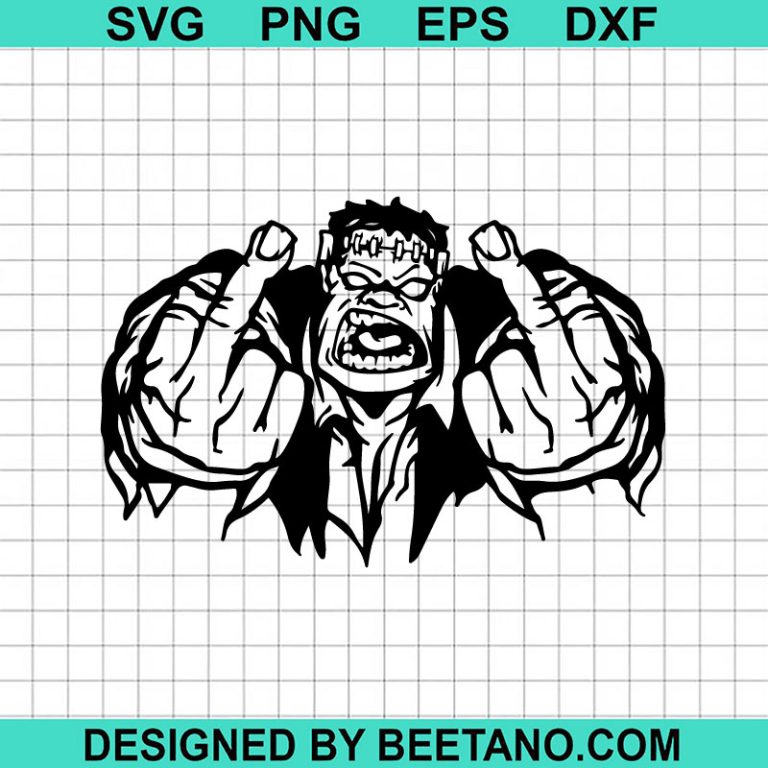 Frankenstein Monster Middle Finger SVG, Frankenstein Fuck Halloween SVG ...