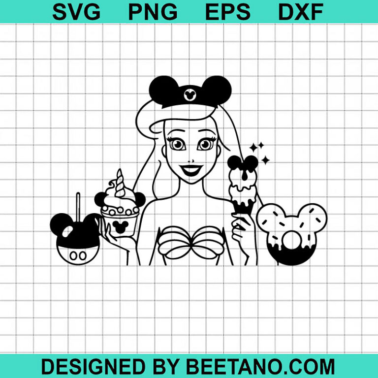 Ariel Little Mermaid Snacks SVG, Disney Mermaid SVG, The Little Mermaid SVG