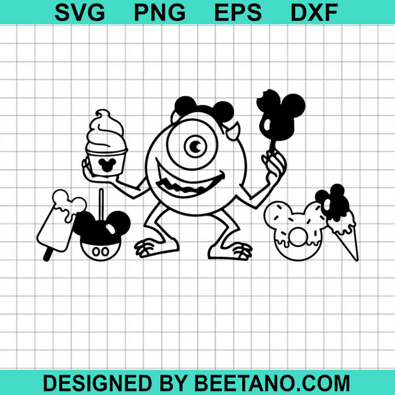 Monster Inc Snacks SVG, Monster Disneyland Snacks SVG, Mike Monster SVG