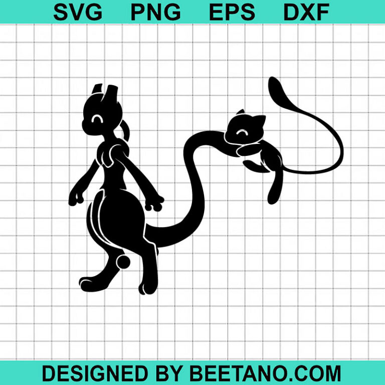 Pokemon Mewtwo SVG, Mewtwo And Mew SVG, Pokemon Characters SVG