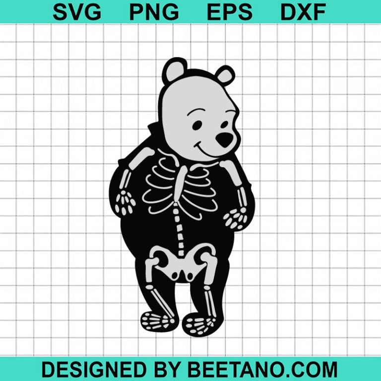 Winnie The Pooh Skeleton Halloween SVG, Disney The Pooh SVG, Skeleton ...