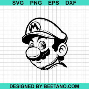 Super Mario Face SVG, Mario Bros Head SVG, Game Lover SVG