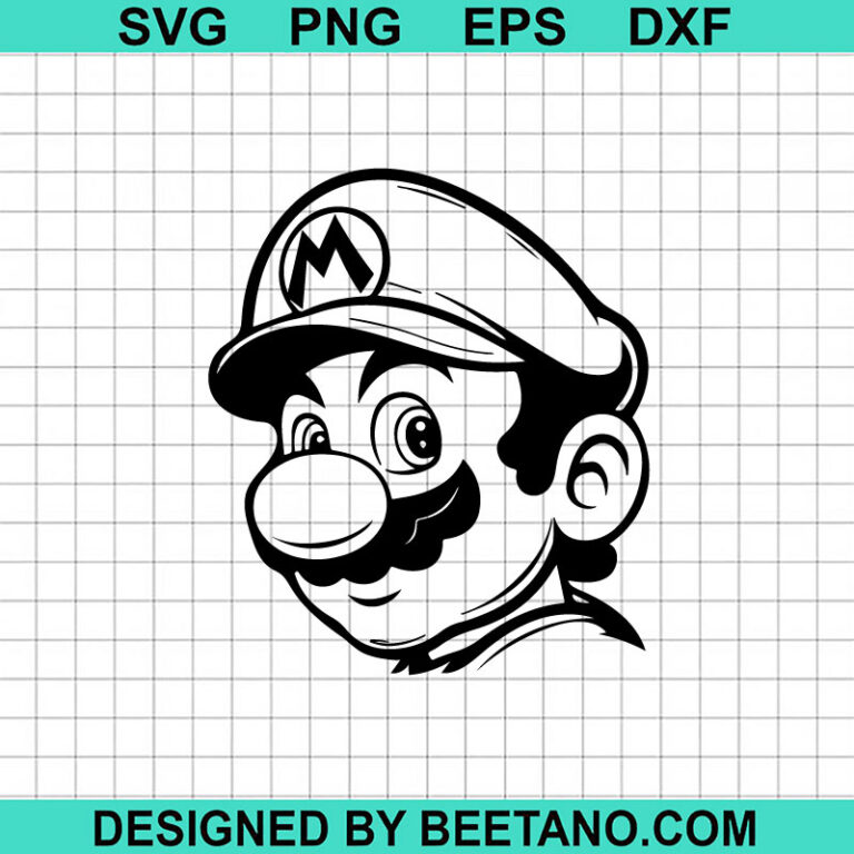 Super Mario Face SVG, Mario Bros Head SVG, Game Lover SVG