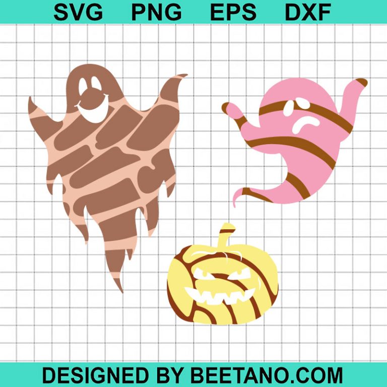 Halloween Conchas Ghost SVG Bundle, Mexican Conchas Halloween SVG ...