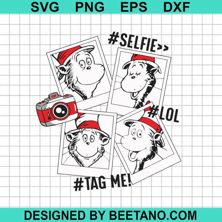 Dr seuss selfie funny SVG, Dr seuss SVG, Cat in the Hat SVG PNG