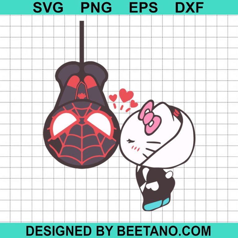 Hello Kitty Spider Man and Gween Stacy SVG, Hello Kitty Spider Man SVG
