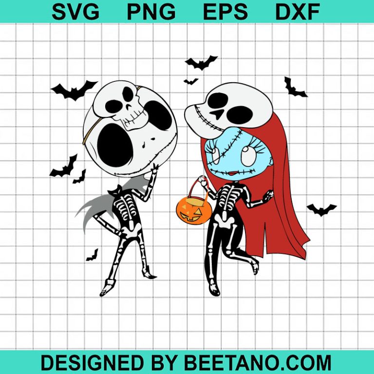 Jack skellington and Sally Chibi SVG, Nightmare Before Christmas ...