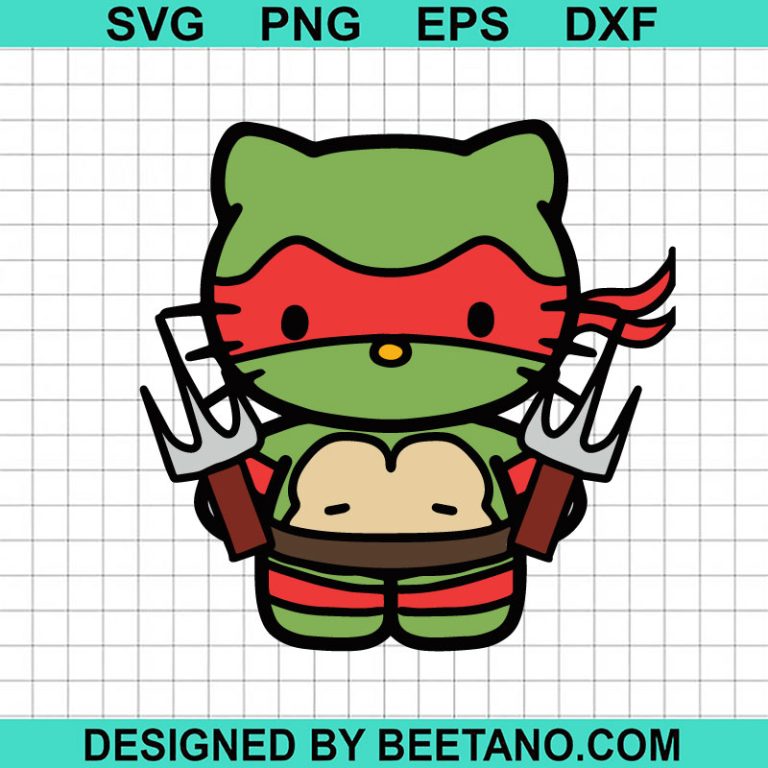 Ninja Turtle Hello Kitty Raphael SVG, Ninja Turtle SVG