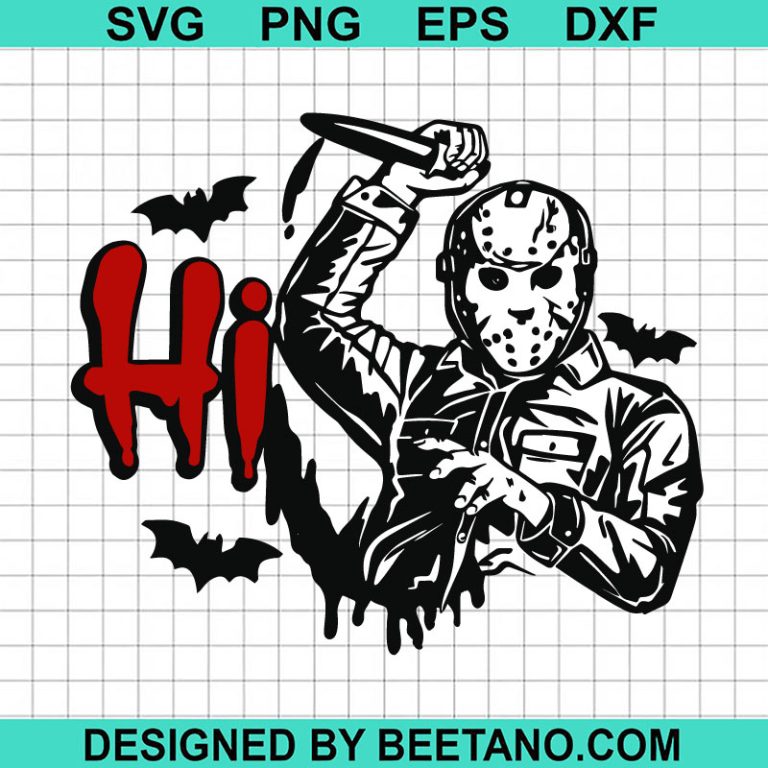 Jason Voorhees Hi Halloween SVG, Jason Voorhees Killer Door Sign SVG ...