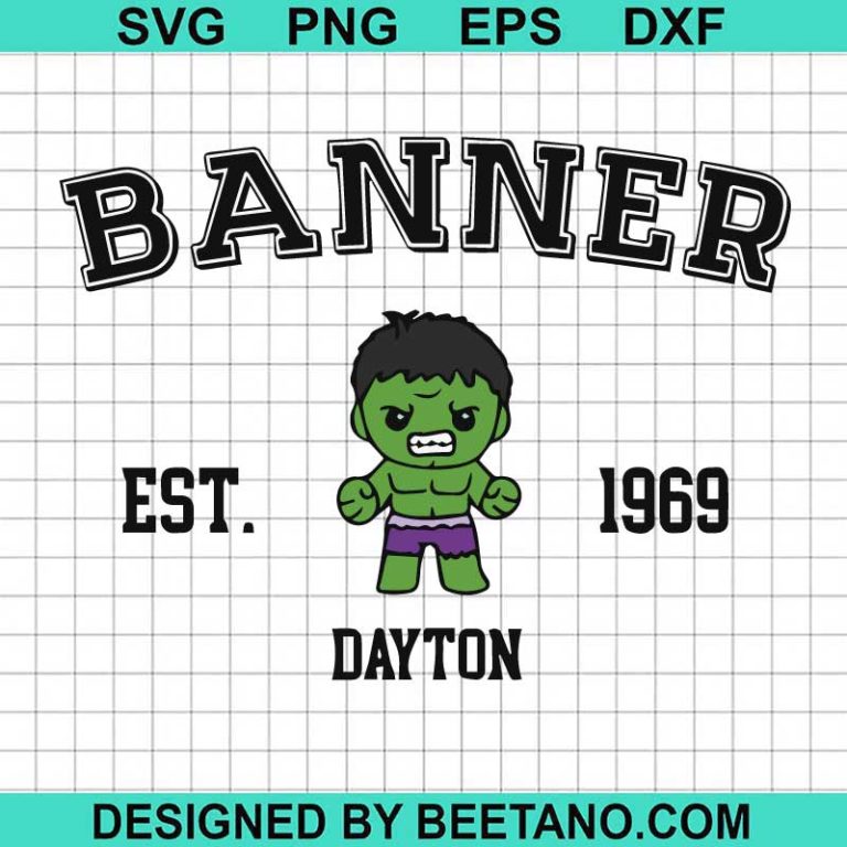 Banner Dayton Hulk Chibi SVG, Banner Hulk Superheroes SVG, Marvel ...